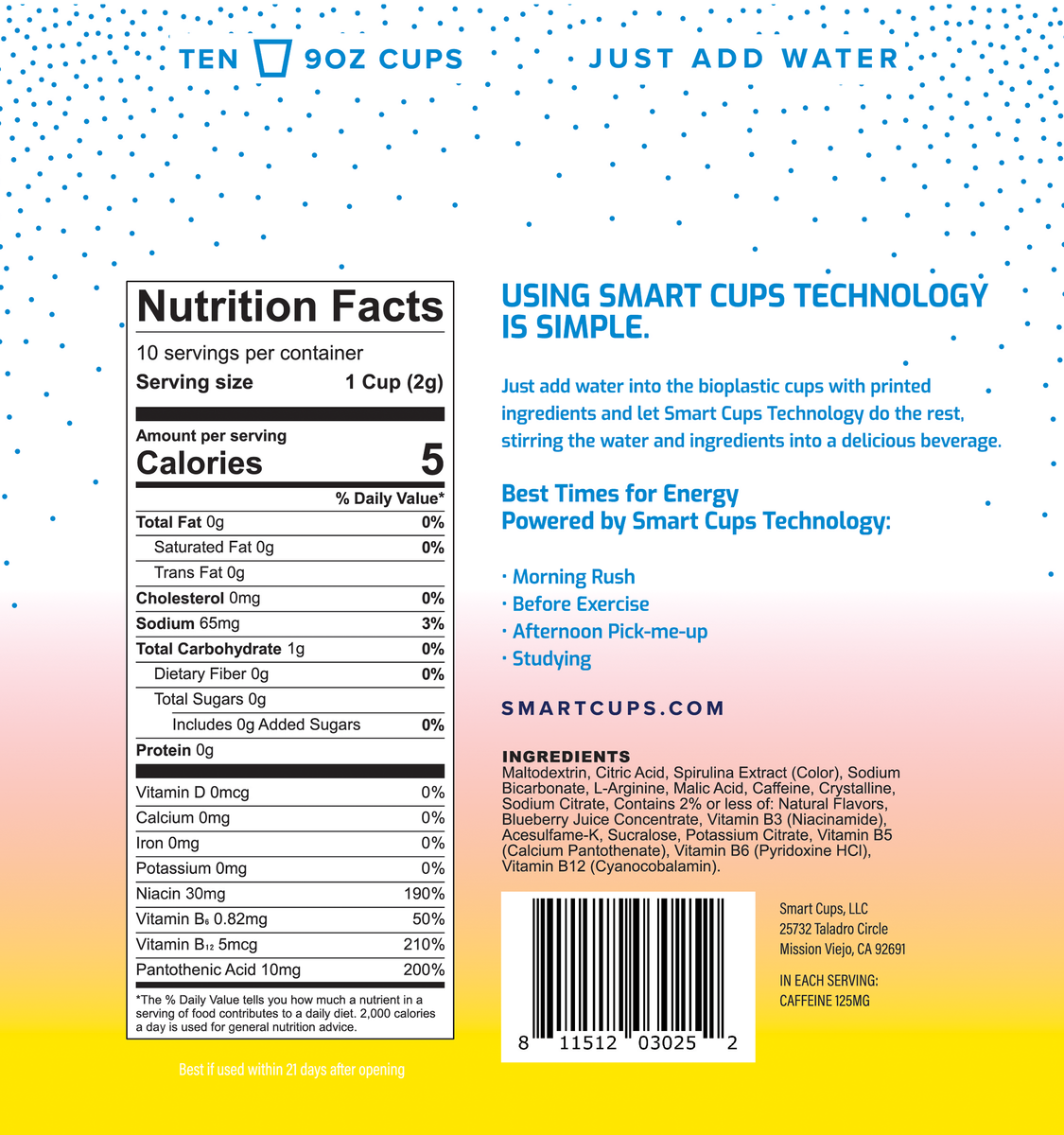 Smart Cups Energy Drinks - Raspberry Lemonade